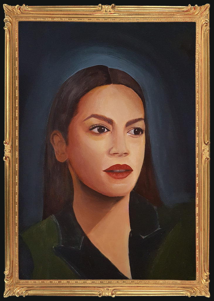 Alexandria Ocasio-Cortez Portrait - Lah Lah Land - Art by Leah LAH Pirone